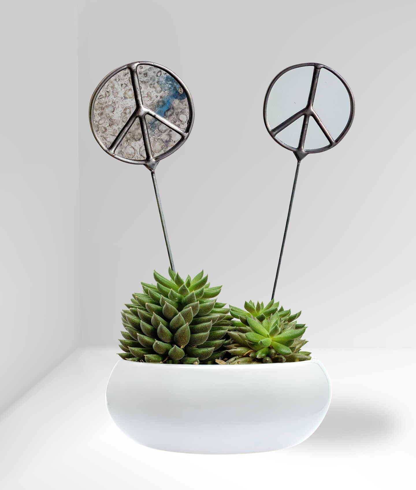 Peace Sign Plant Stake (Mirror) | MakerPlace by Michaels