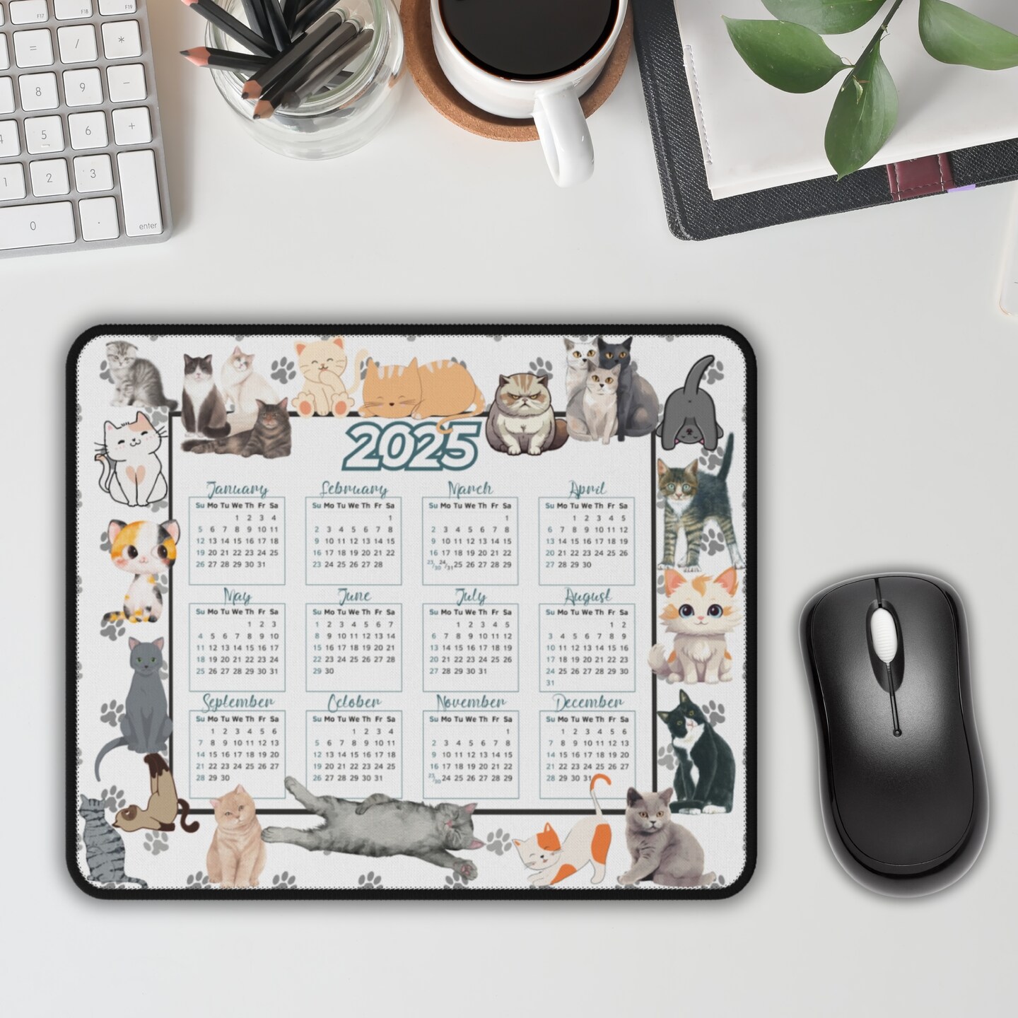 Cat calendar, Feline-Inspired Gaming Mouse with Monthly Calendar Design ...
