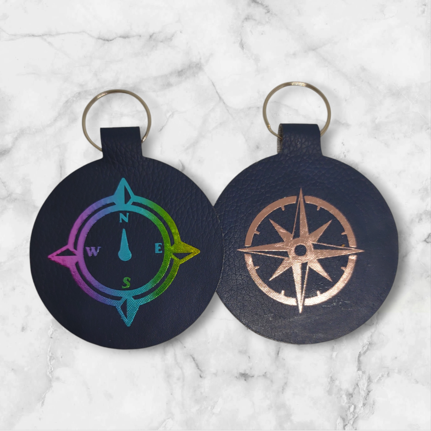 Compass Faux Leather Keychains | MakerPlace by Michaels
