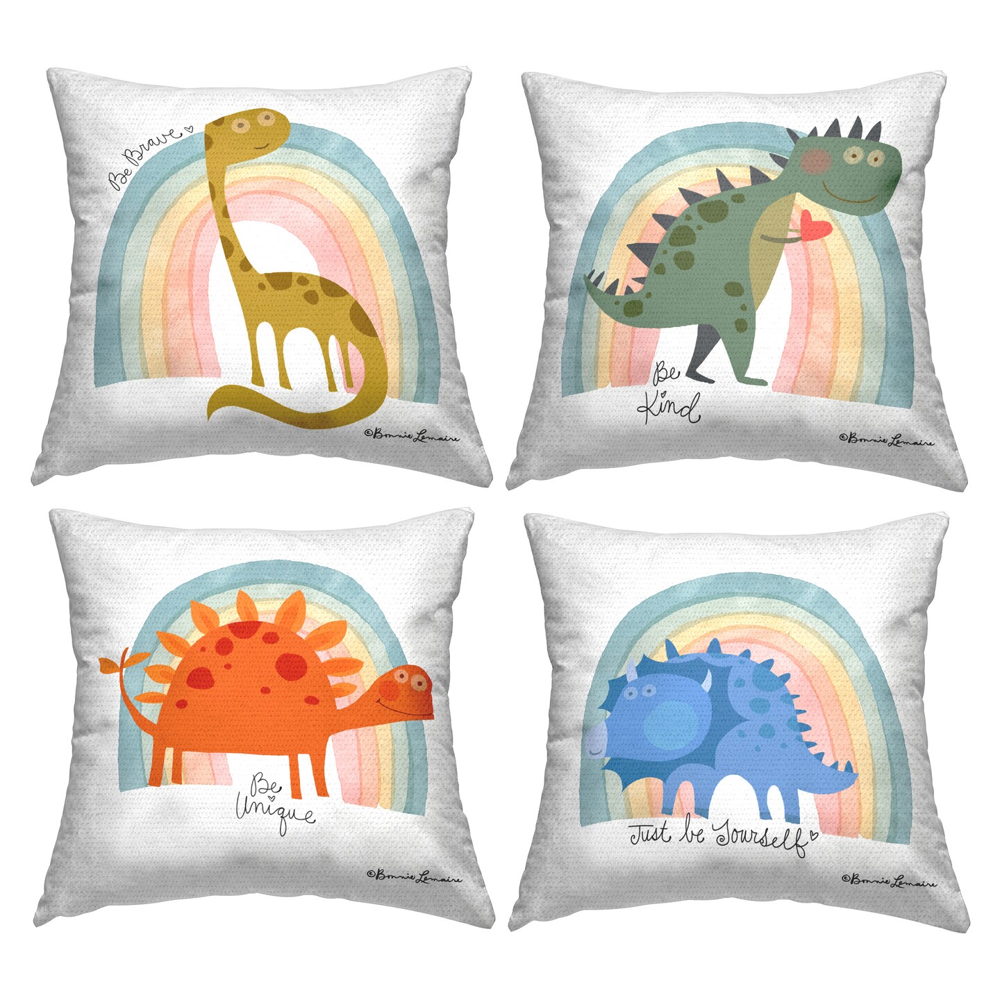 Motivational Rainbow Dinosaurs Design by Bonnie Lemaire Outdoor Printed ...
