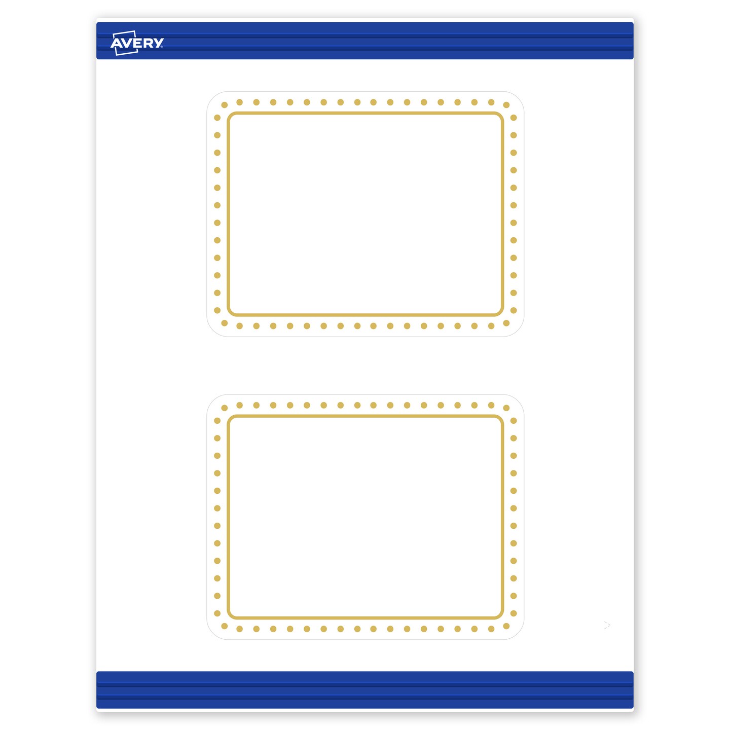 Avery Printable Rectangle Postcards with Rounded Corners, Gold Border ...