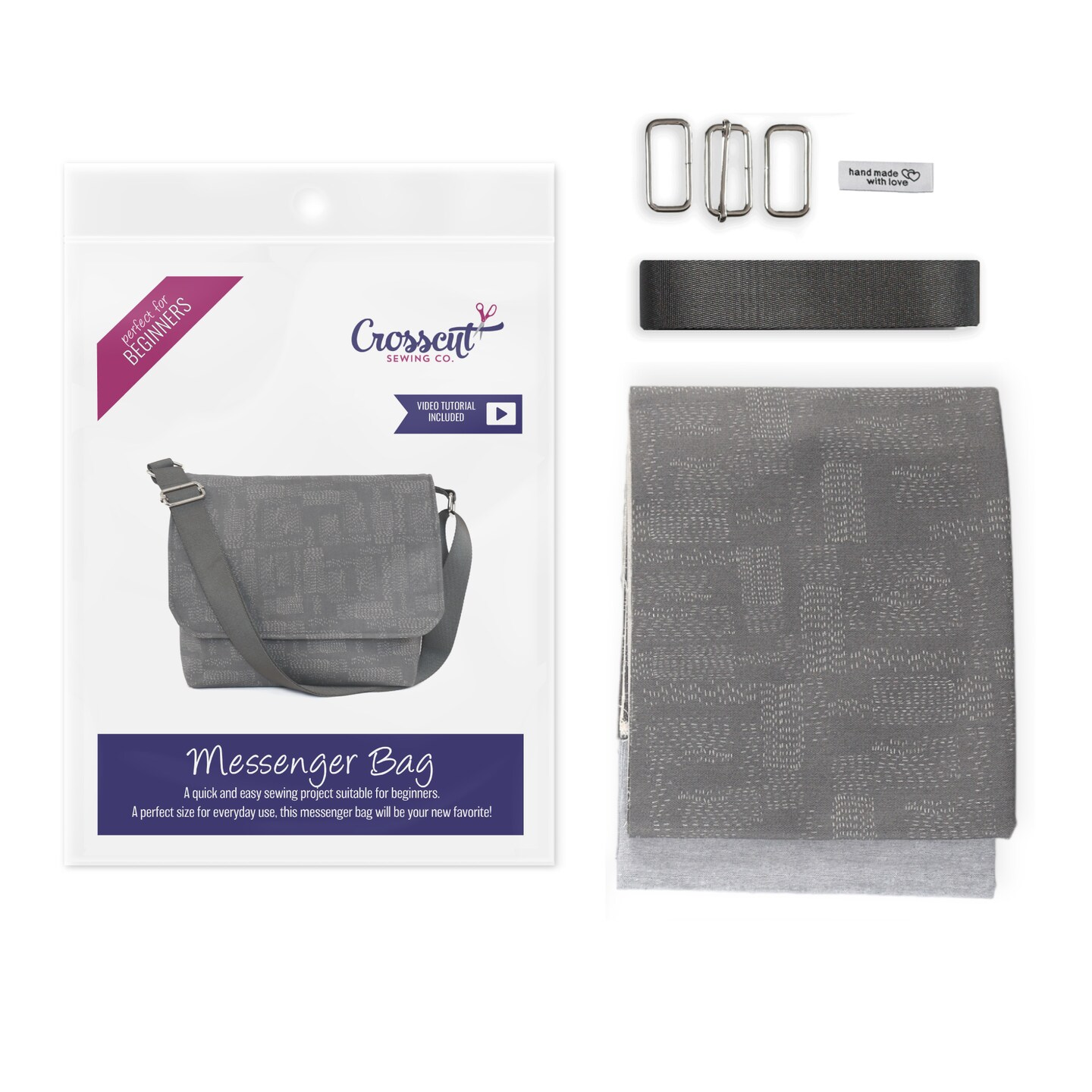 Crosscut Sewing Co.® Messenger Bag Sewing Project Kit for Beginners ...