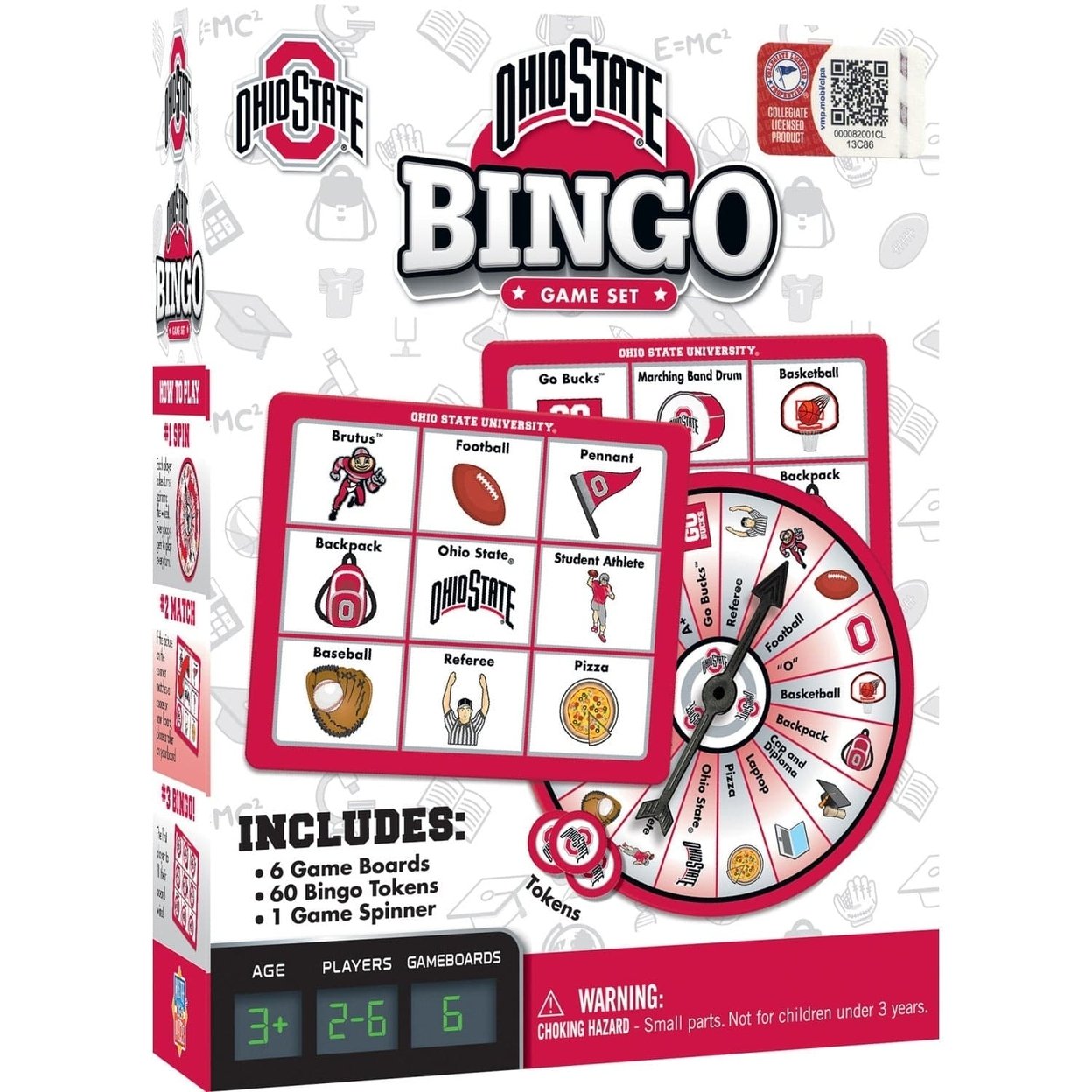 Ohio State Buckeyes Bingo Game College-Themed Family Fun 6 Boards 84 ...