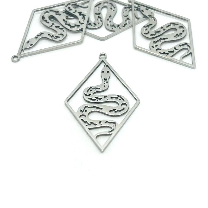 1, 4 or 20 Pieces: Stainless Steel Snake in Diamond Charm | Michaels