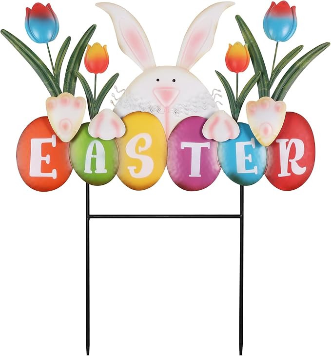 Easter Decorations Outdoor, Easter Letter Bunny Decorative Garden ...