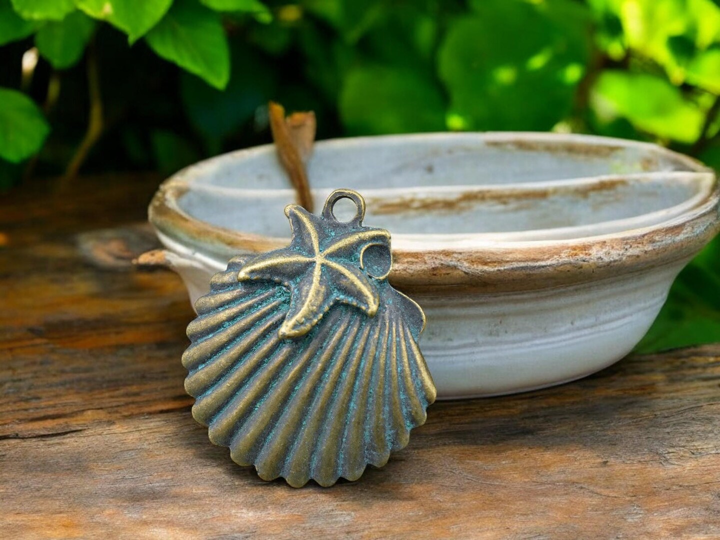 *2* 41x36mm Bronze Patina Sea Shell Starfish Pendants | Michaels