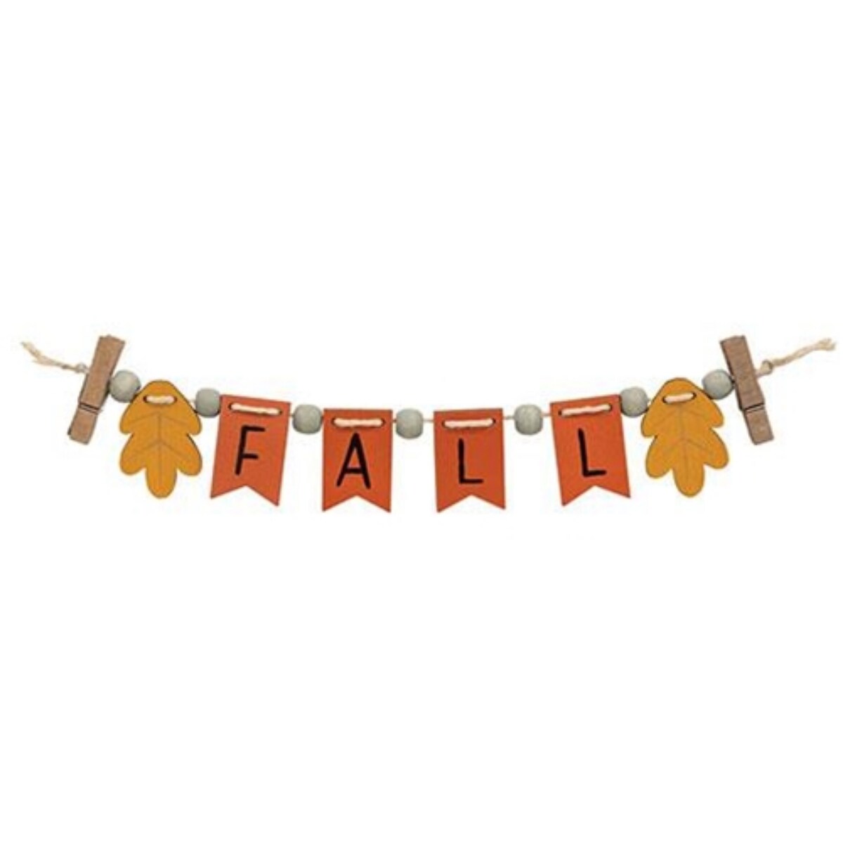 Fall Leaf Wooden Garland Banner with Clips Multi-Color Pennant Sign for ...