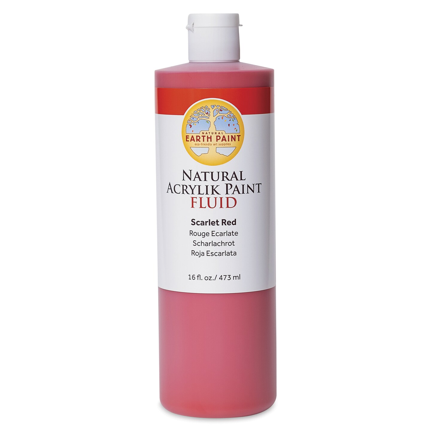 Natural Earth Paint Natural Fluid Acrylik Paint - Scarlet Red, 473 ml ...