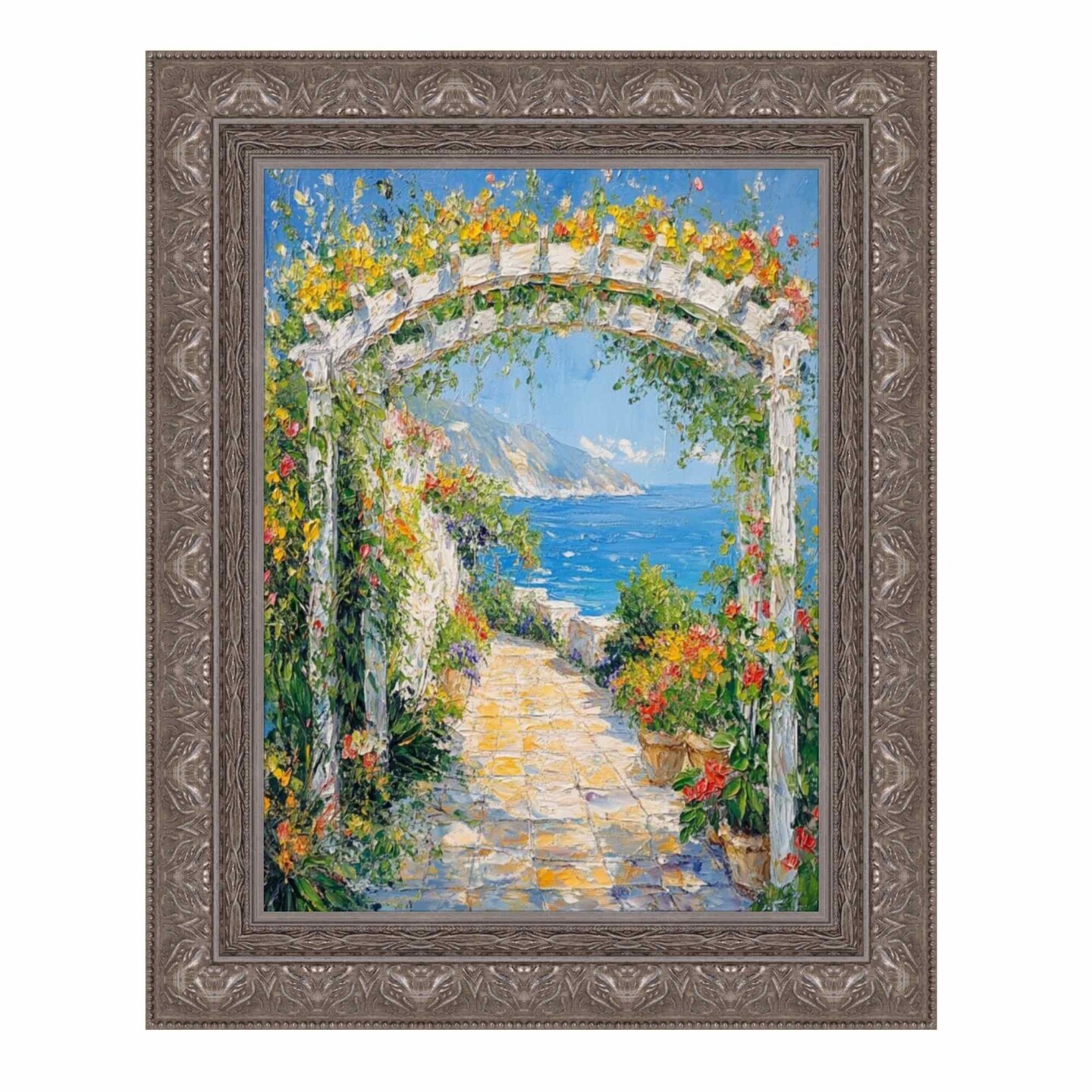 Wide Aged Vintage Silver Leaf Gothic Luxury Picture Frame 26x26 frame ...