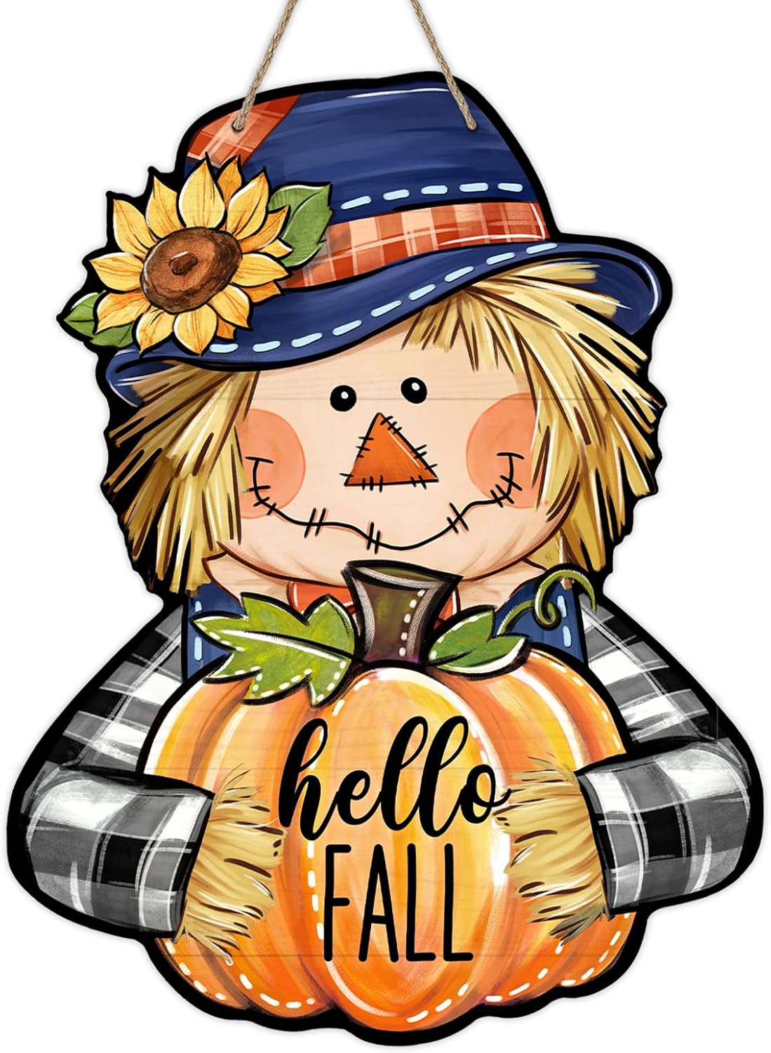Hello Fall Scarecrow Front Door Sign | Michaels