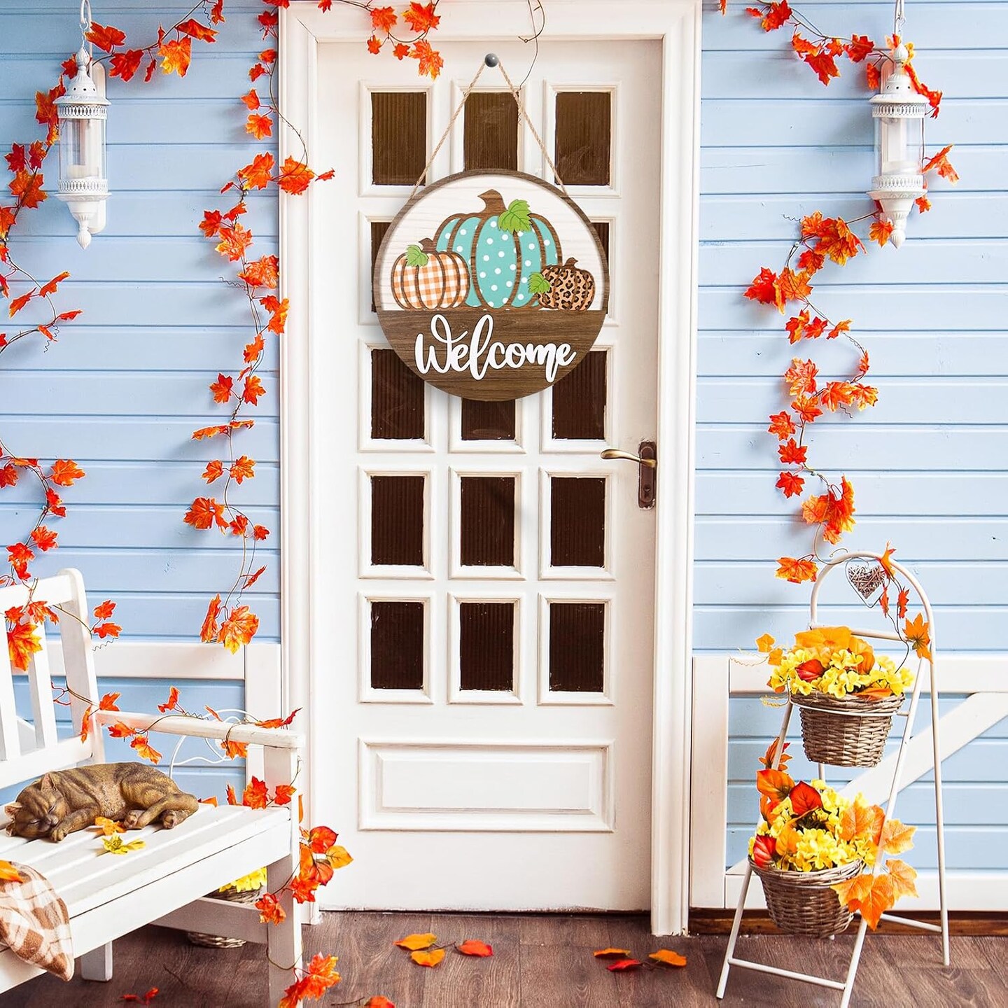 Fall Welcome Door Sign 3D Assorted Pumpkin Wooden | Michaels