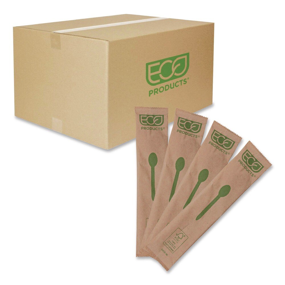 Eco-Products General Purpose Spoon Wood Cutlery - Natural (500/Carton ...