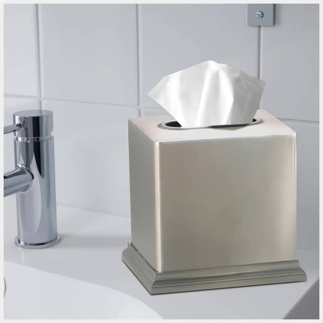 Tissue Box | Stainless Steel Square Facial Tissue Box Holder | Brushed ...