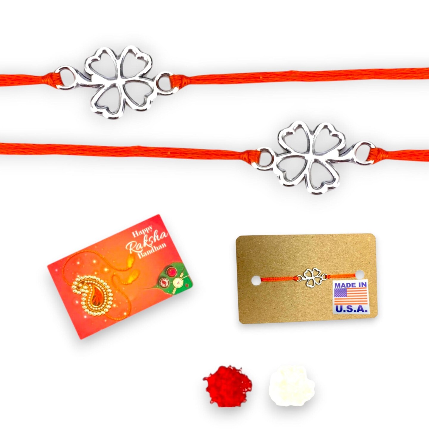 2CT Clover Leaf Charm Rakhi for Brother, Bhai Dooj, Clover, Rakhi for ...