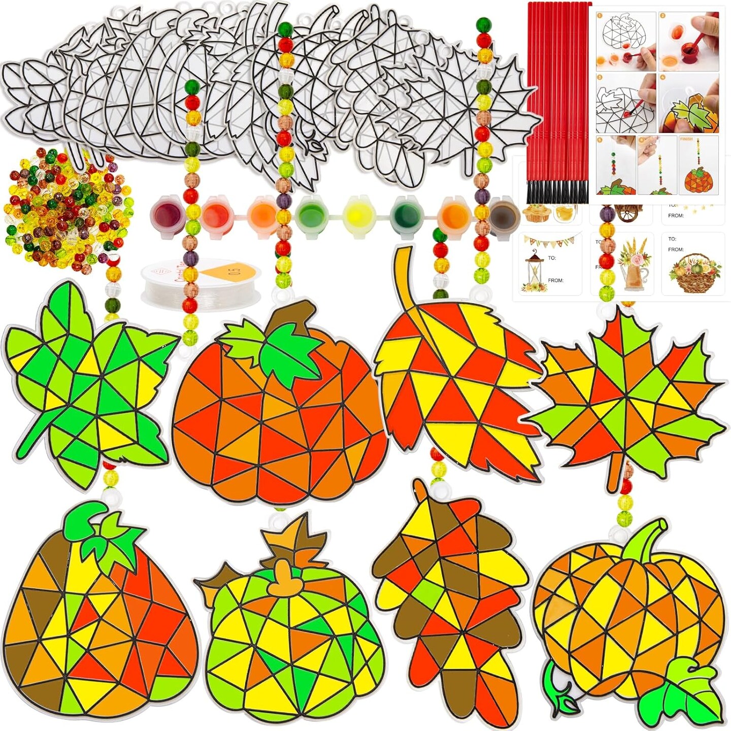 Fall Suncatchers Craft Ornaments 24 Sets | Michaels