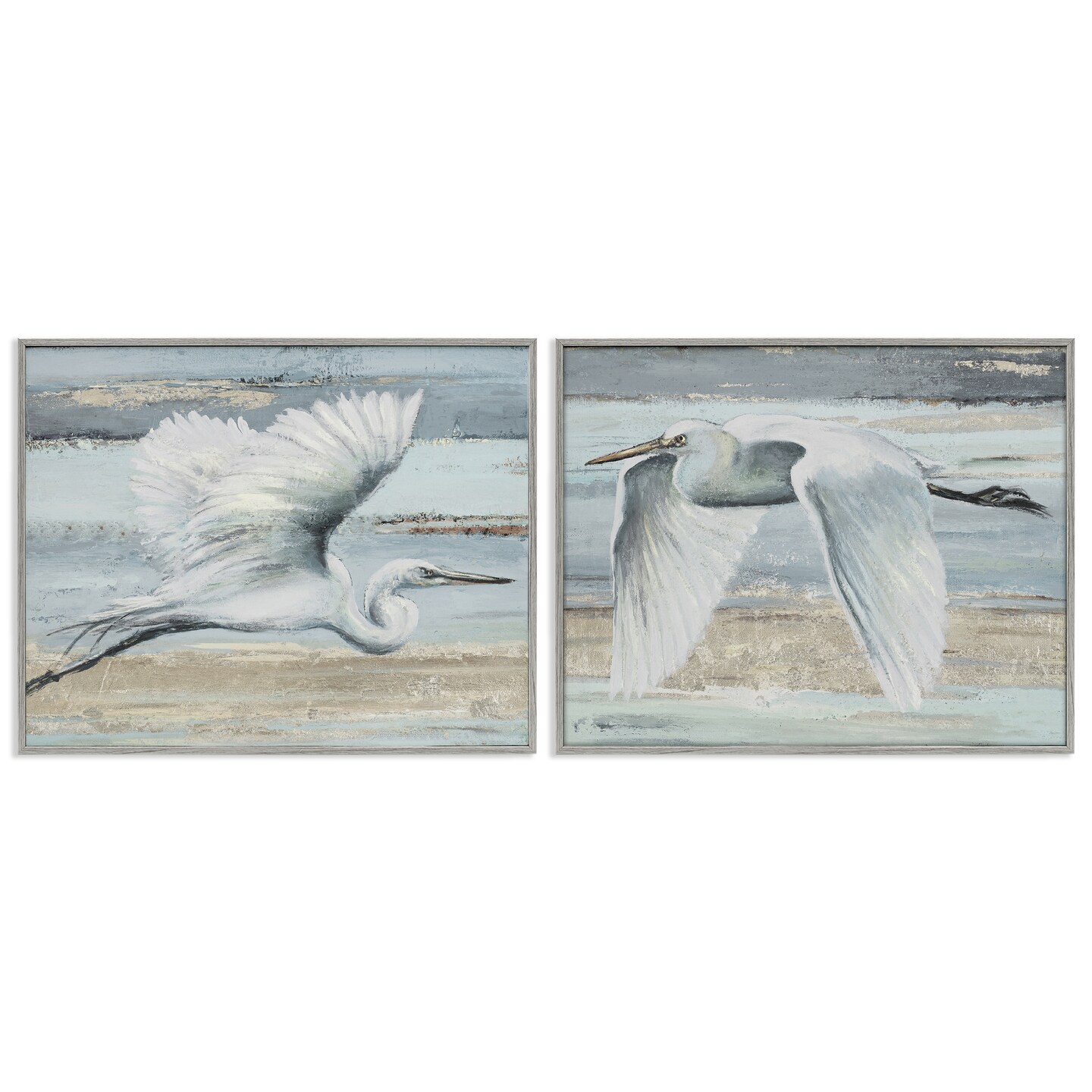 Stupell Industries Soaring Egrets over Shore 2pc Framed Giclee Set By PATRICIA PINTO | Michaels