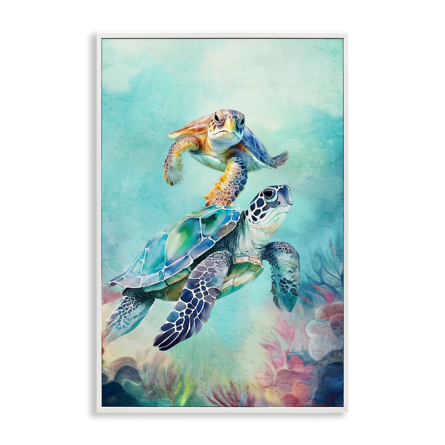Stupell Industries Undersea Sea Turtle Pair Framed Giclee By Kim Allen | Michaels