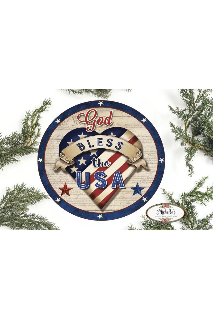 God Bless The USA Patriotic Heart Sign | Michaels