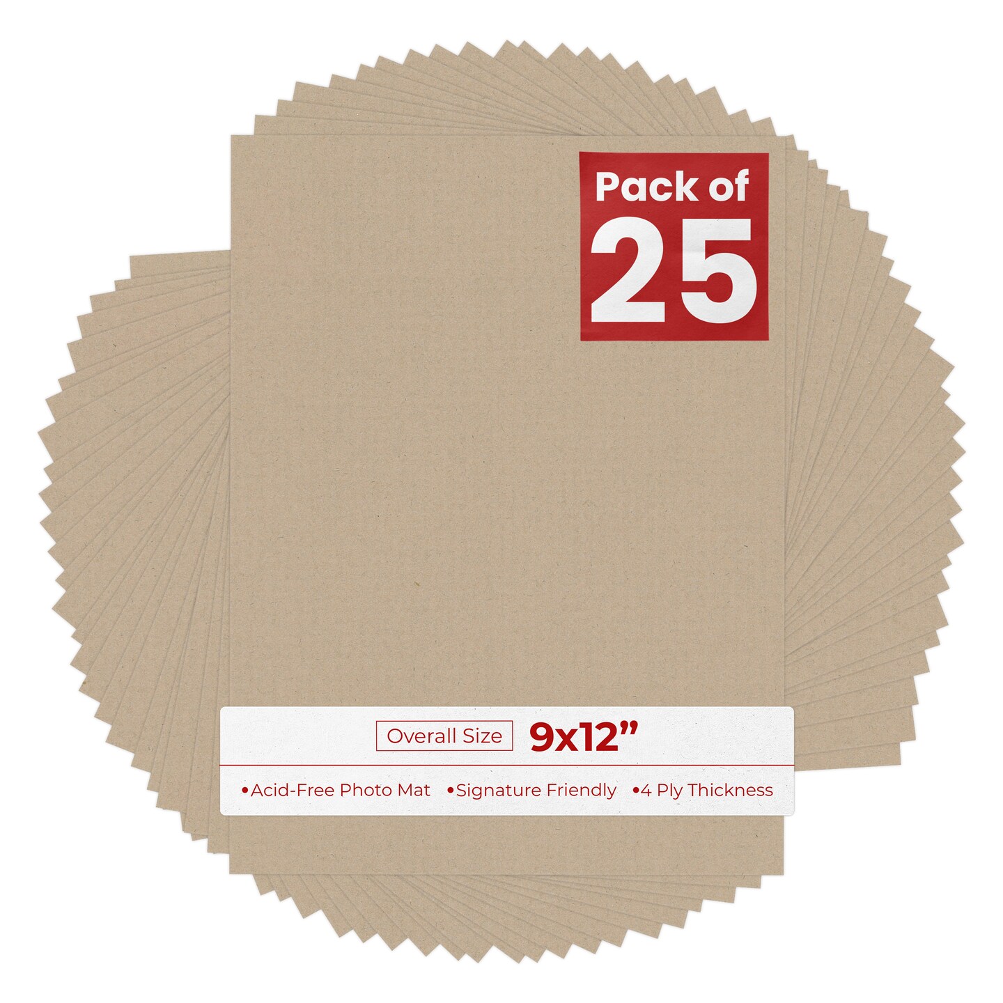 Tawny Brown 9x12 Uncut Mat Board - Blank Sheets, No Opening, Color ...