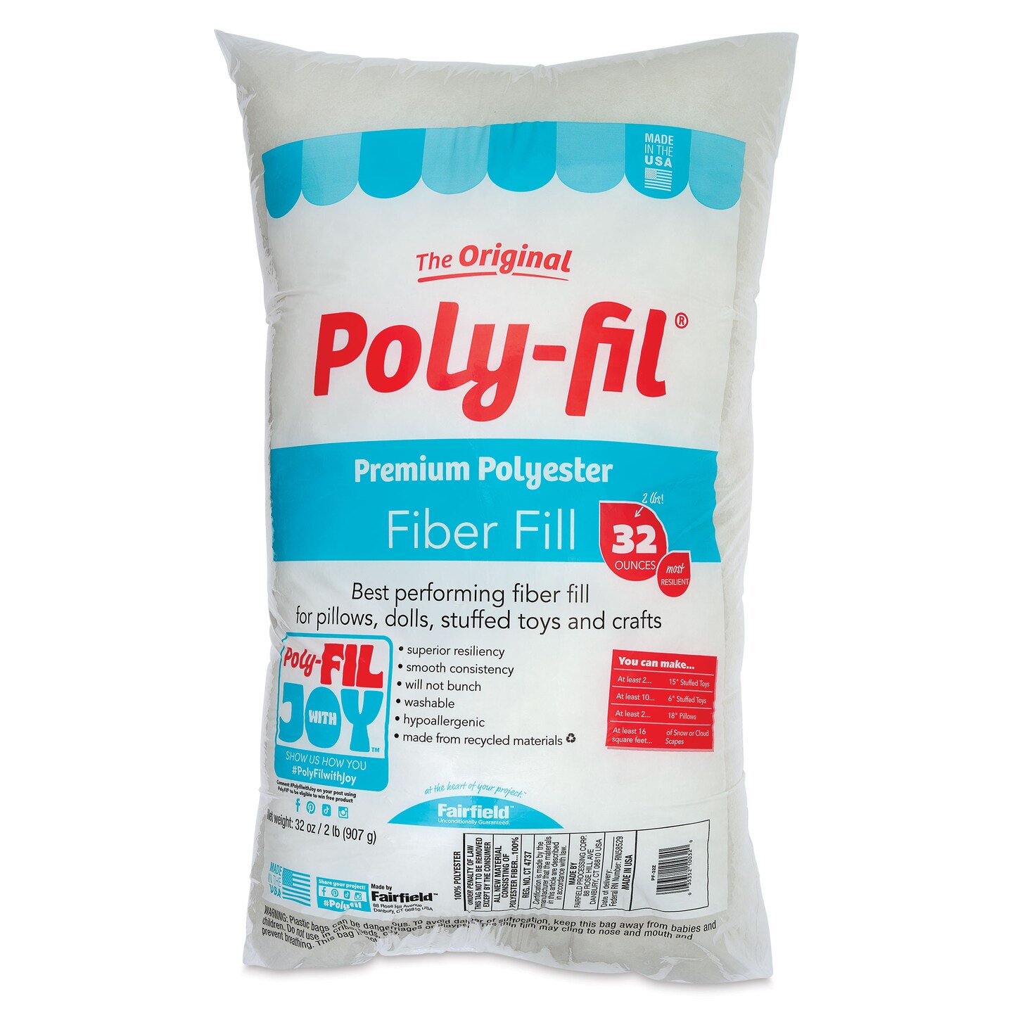Poly-Fil Premium Fiber Fill - 32 oz Bag | Michaels