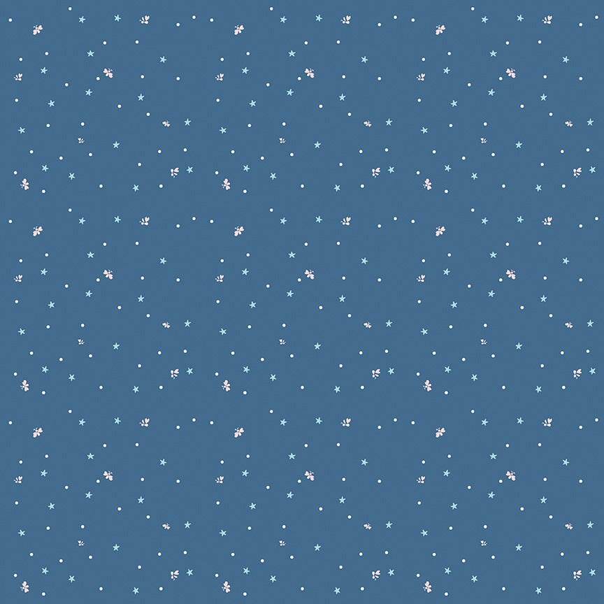 Fabric Riley Blake Coastal Blue Fireflies Firework Fields by the ...