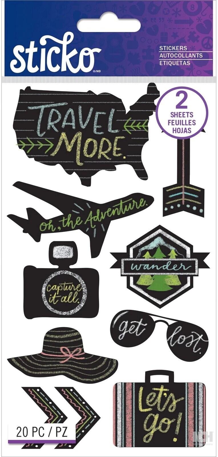 Sticko Chalk Travel Stickers - Double-Pack | Michaels