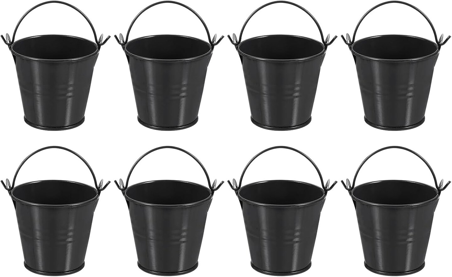 8 Pcs Mini Galvanized Bucket - Black | Michaels