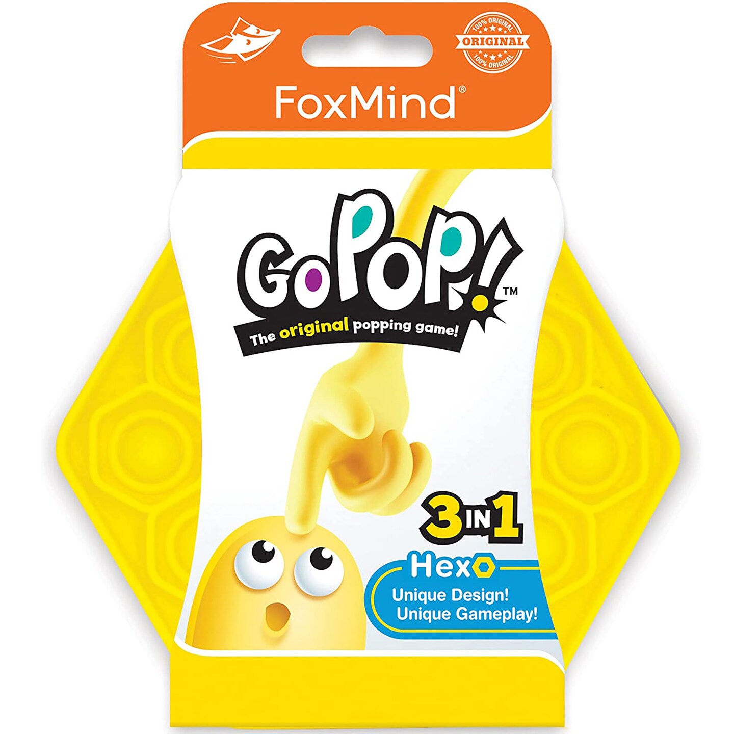 FoxMind Games: GO POP! HEXO in Yellow, The Original Popping Game, Play ...