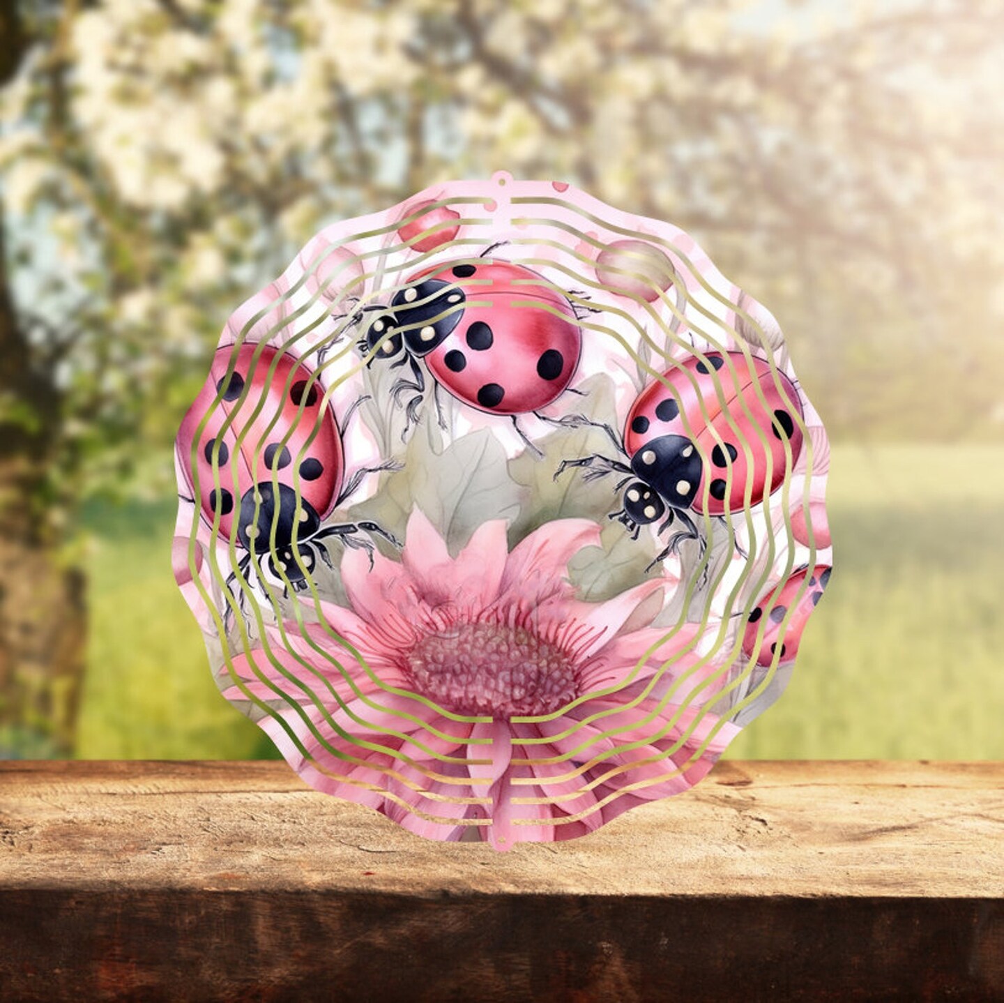 Beautiful Ladybug Wind Spinner, Garden Decoration, 3 Size Choices ...