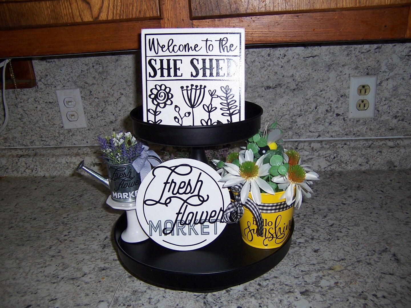 Fresh Flower Market Mini Watering Can, Tiered Tray decor, Spring decor ...