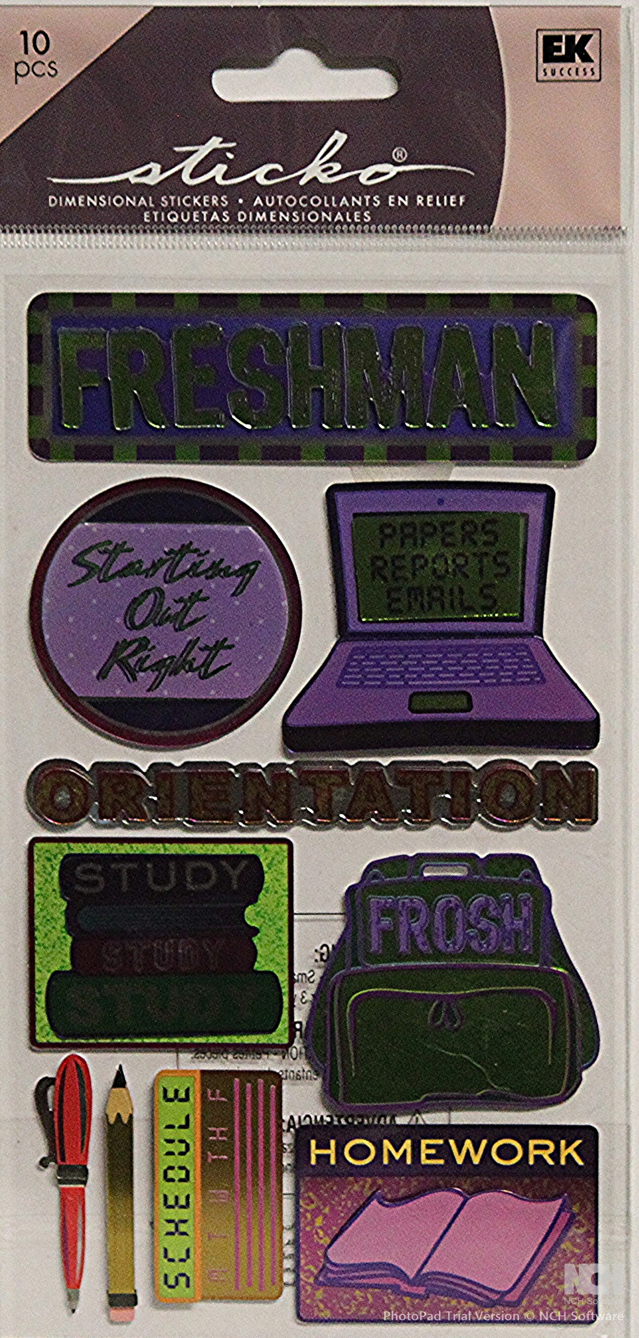Sticko Freshman Metallic Foil Dimensional Stickers | Michaels