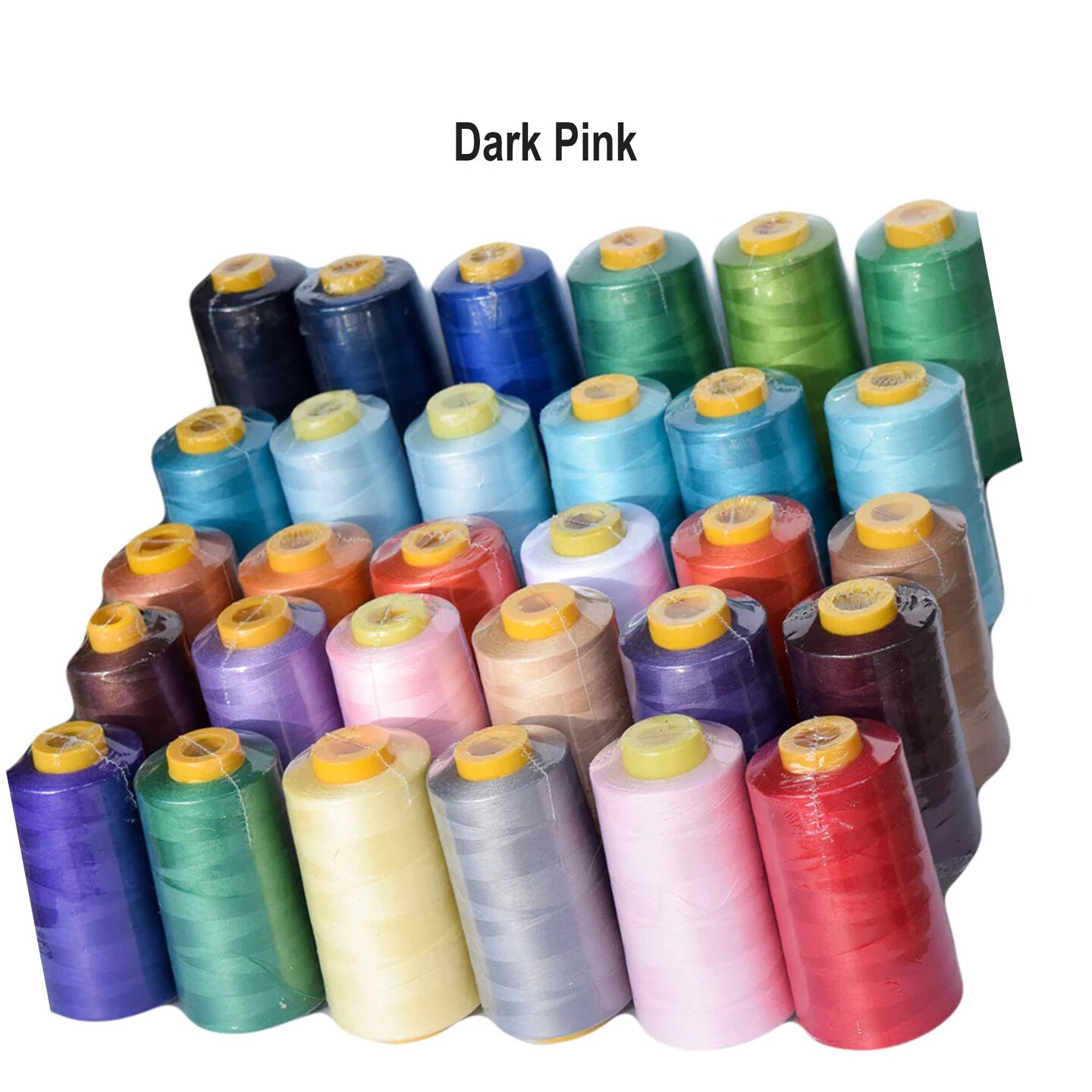 Dark Pink Polyester Sewing Thread 6000 Yards Ideal for Machine, Serger ...