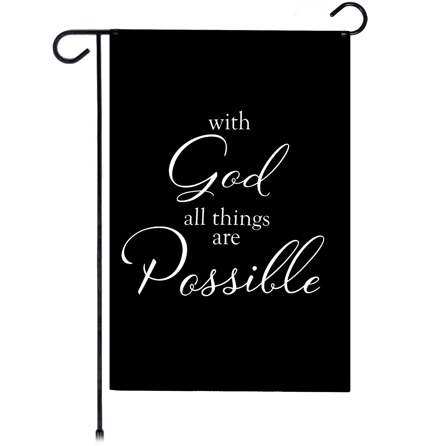 G128 With God All Things Possible Garden Flag 12x18 In Double Sided ...