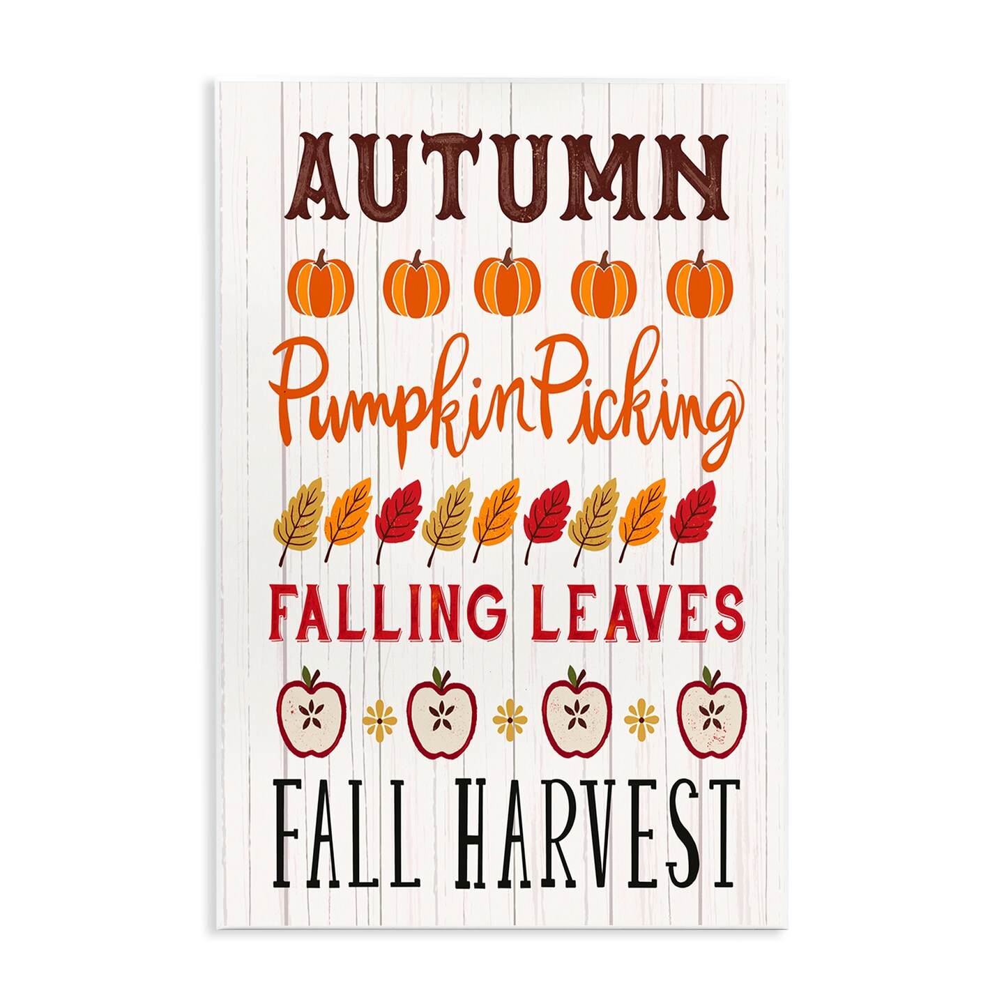 Autumn Activities List Rustic Pumpkins Apples Leaves Wall Plaque Art ...