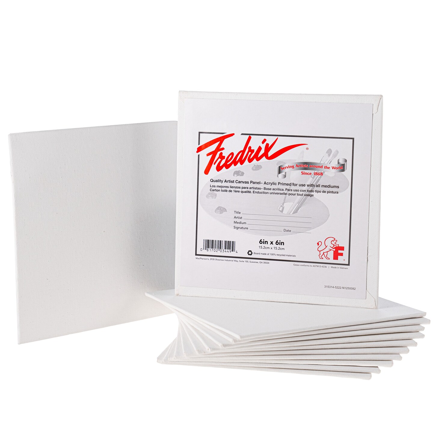 FREDRIX Artist Series Primed Canvas Panels, 6" x 6", 12/Pkg. | Michaels
