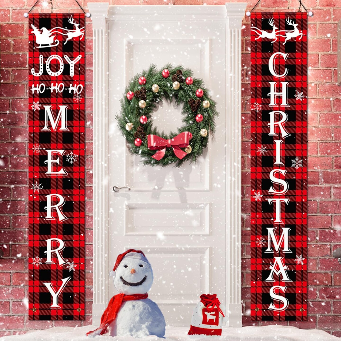 Buffalo Plaid Christmas Decor Hanging Door Banner | Michaels