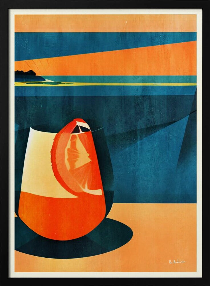 Negroni At Sunset - Bo Anderson 24x36 Black Framed Art | Home or Office ...