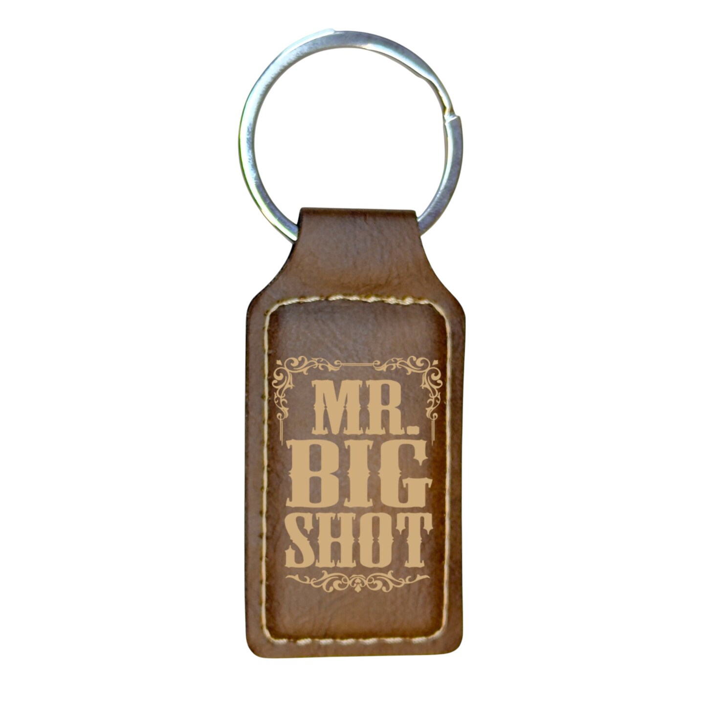Keychain - Rectangle - Mr Big Shot - Leather | Michaels