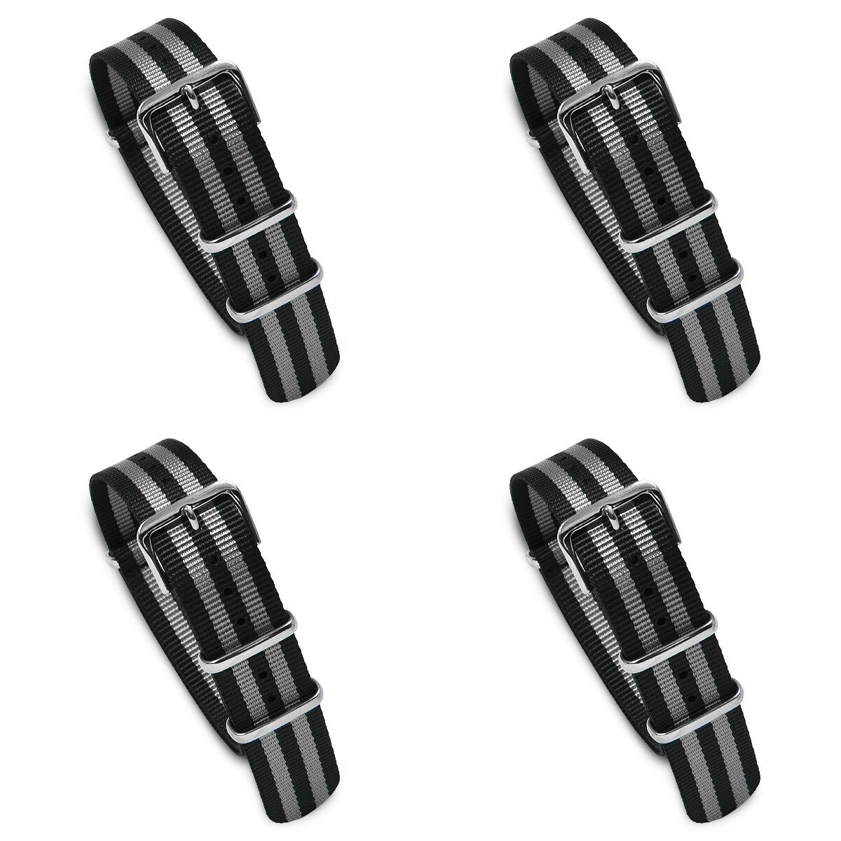 Value Pack of 4 Military MoD Nylon Watch Strap (Black/Gray) | Michaels