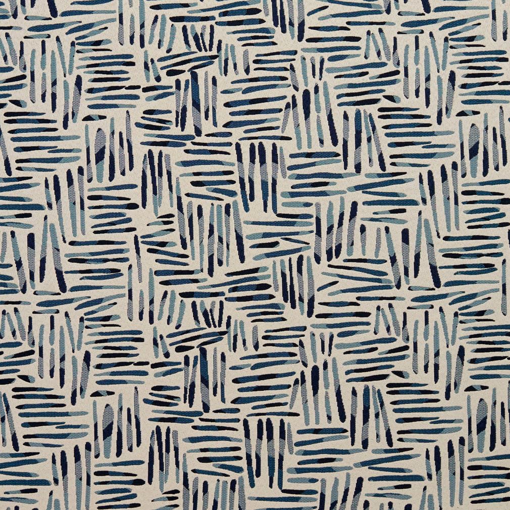 Blue Abstract Woven Pattern Upholstery Fabric by The Yard - SKU ...