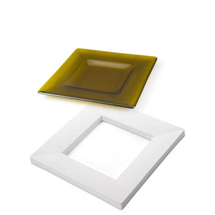 O.D.9.5"x9.5 D.0.7 Bullseye Slumping Square Drop Out Mold Glass Fusing ...
