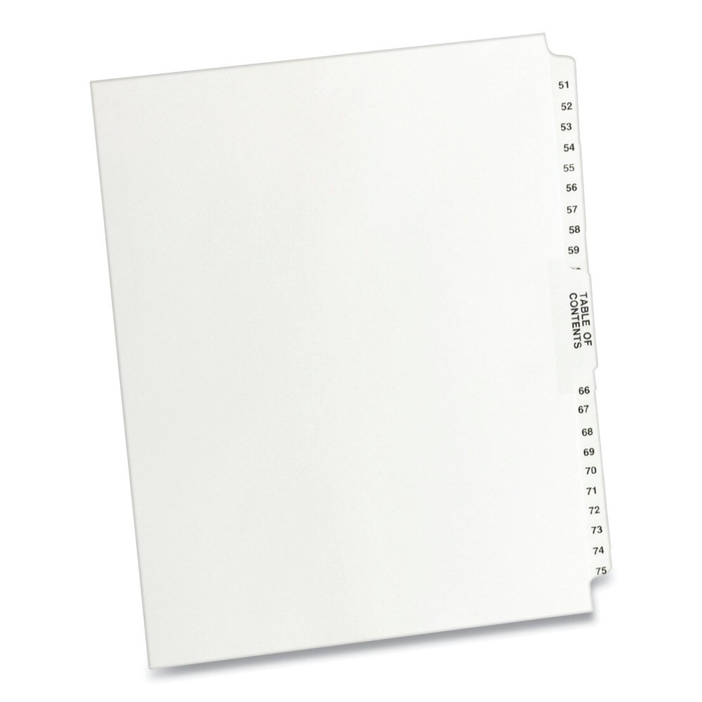 Avery 11 in. x 8.5 in. 26-Tab Preprinted Legal Exhibit Side 51 to 75 ...