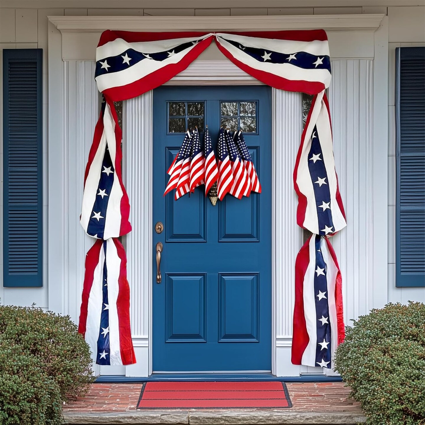 Patriotic Door Decorations Set, American Flag Bunting with Stars ...