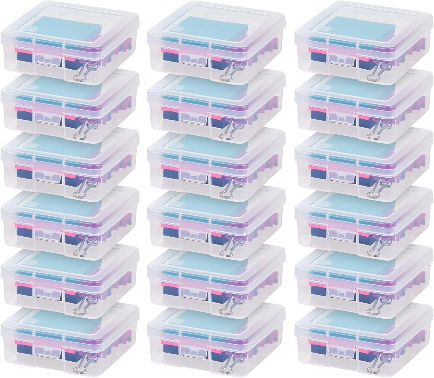 IRIS USA Pencil Case Box Storage Container for Organizing with Snap Lid ...