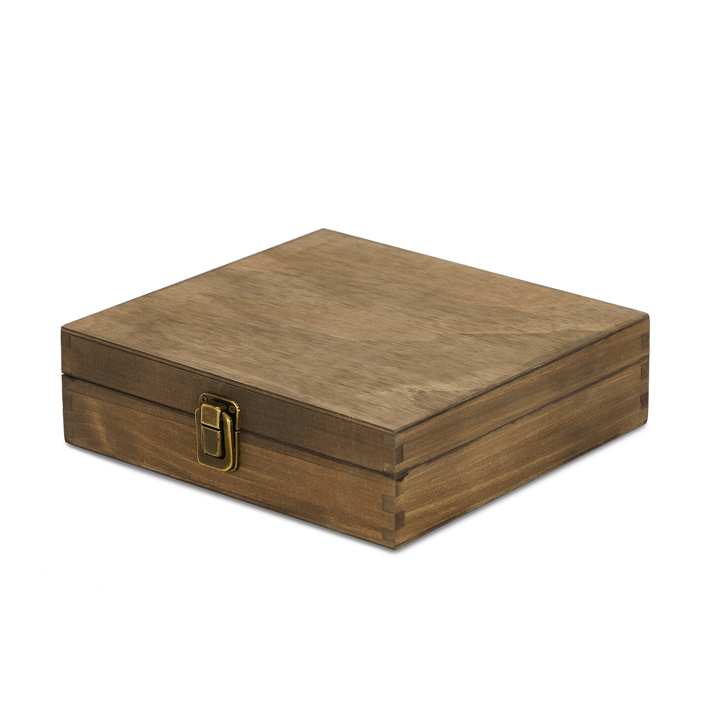 Makerflo Natural Pine Wood Cigar Box, Hinged Back & Front Clasp, Black ...