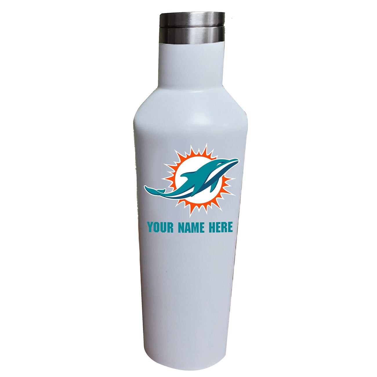 17oz Personalized White Infinity Bottle | Miami Dolphins | Michaels
