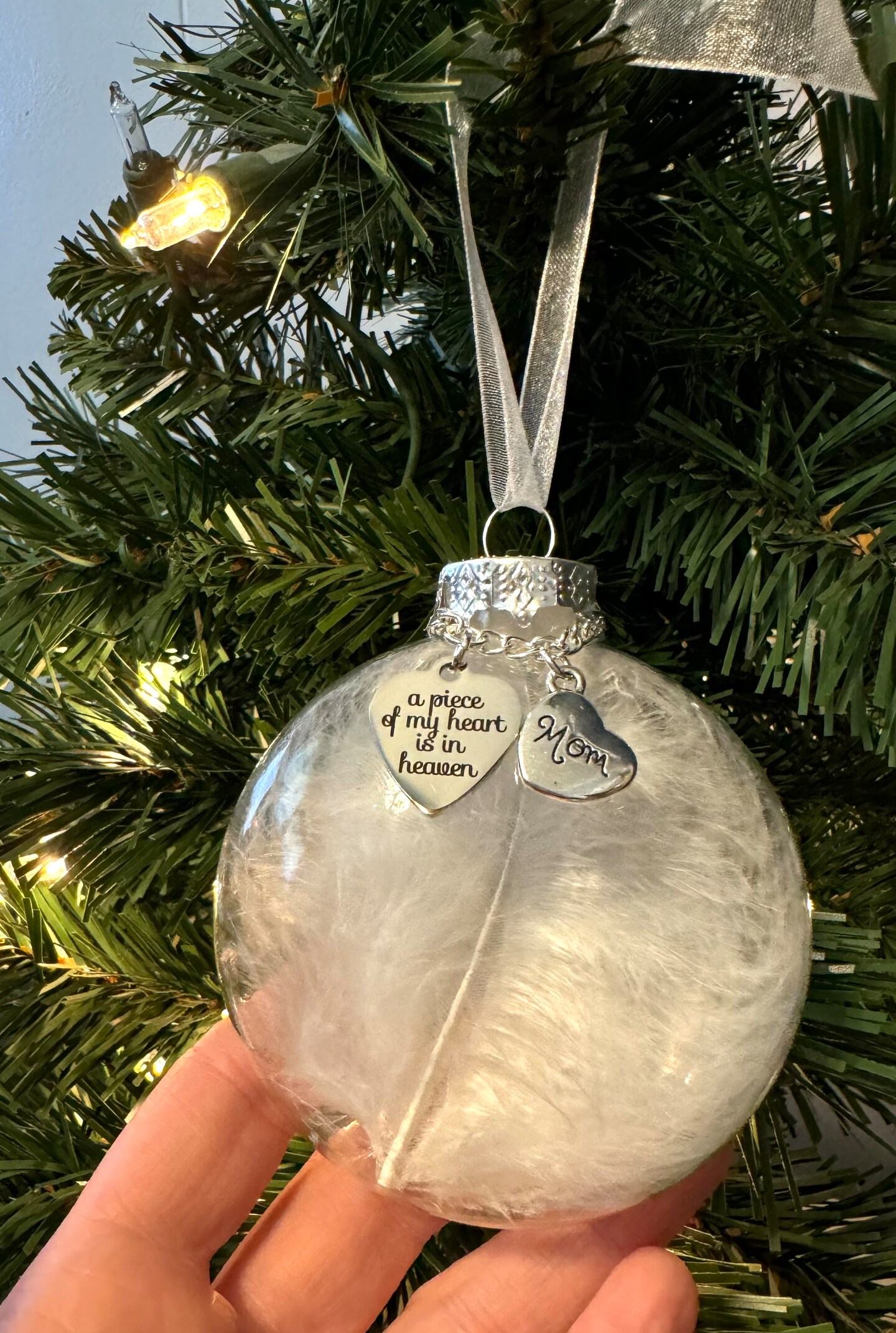Custom Memorial Christmas Ornament, A Piece Of My Heart Is In Heaven ...