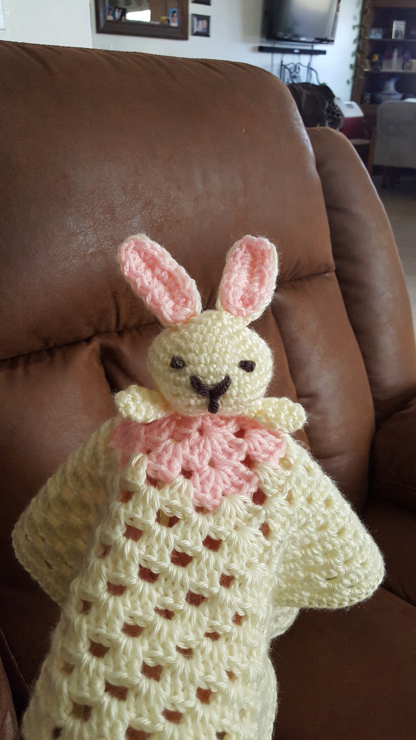 Handmade crochet bunny lovey toy | MakerPlace by Michaels