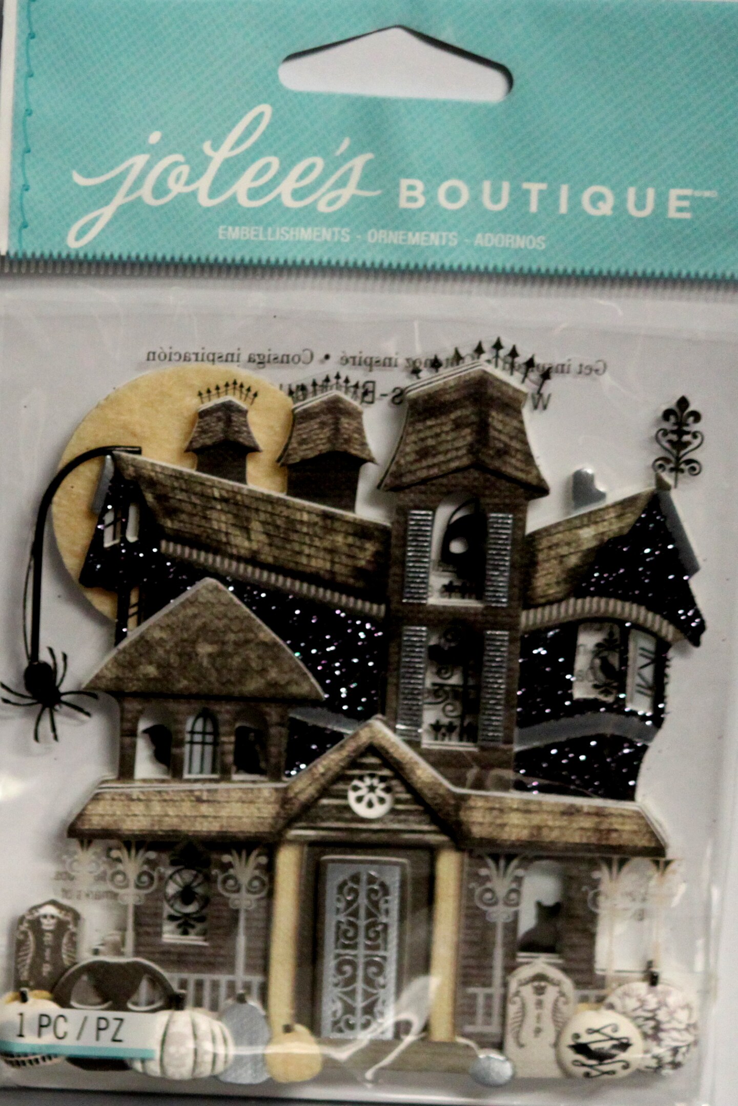 Jolee's Boutique Black & White Haunted House Dimensional Stickers ...