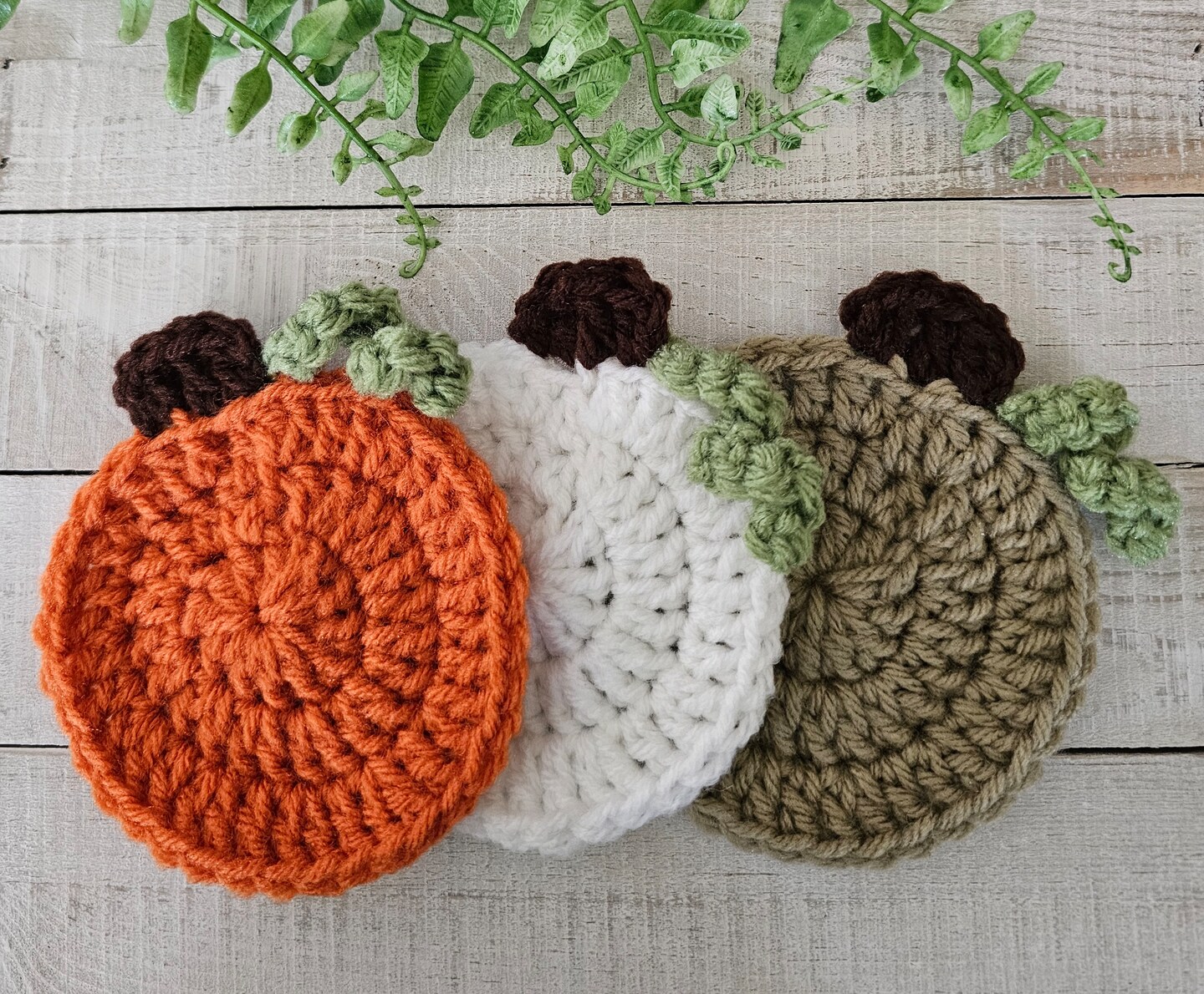 Custom Crochet Pumpkin Coasters in 50 Color Choices for Autumn, Fall ...
